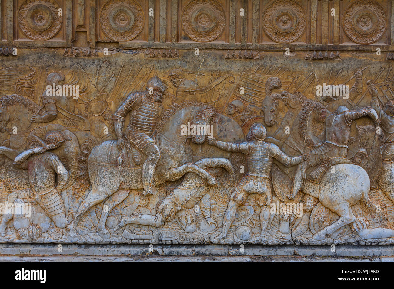 Granada, Spain – 2019. Beautiful relief wall sculpture depicting the ...
