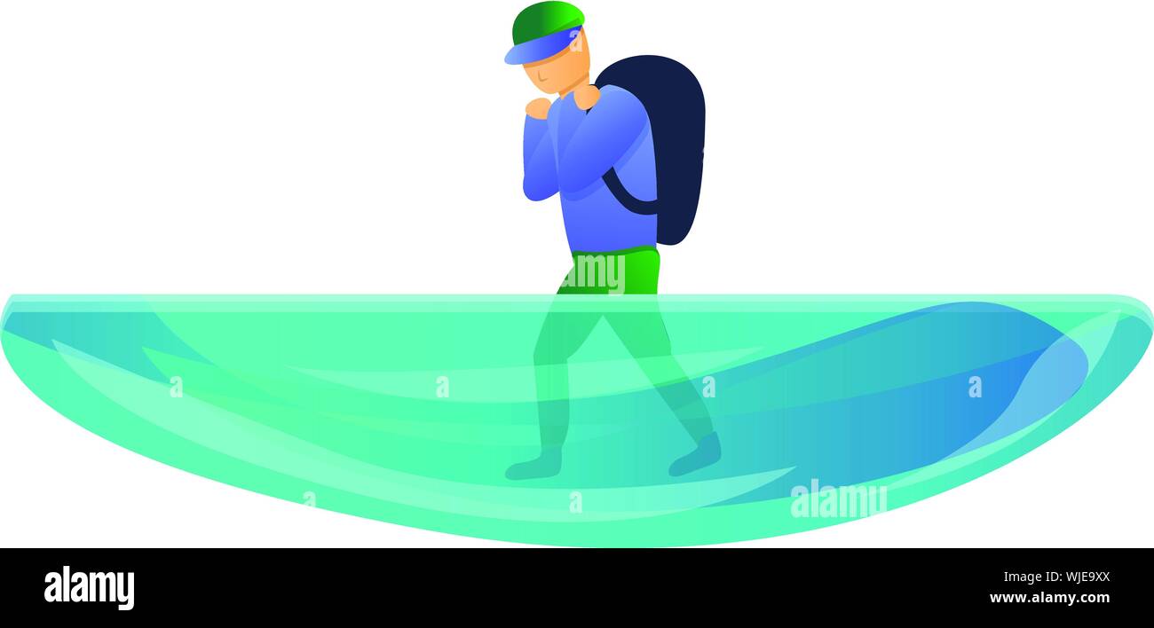 Man flood disaster icon. Cartoon of man flood disaster vector icon for ...