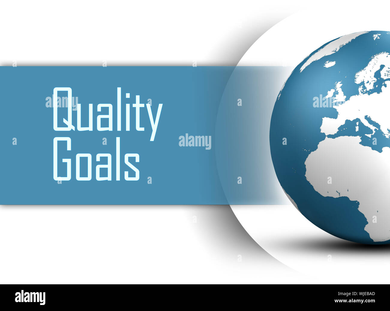 Quality Goals concept with globe on white background Stock Photo - Alamy