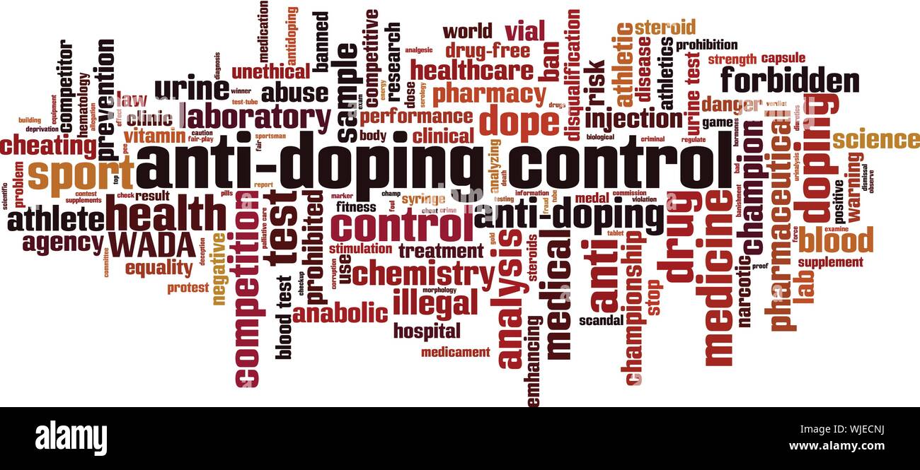 Anti-doping control word cloud concept. Collage made of words about ...