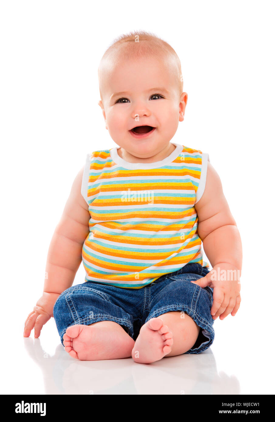 Happy Little Baby isolated on white background Stock Photo - Alamy