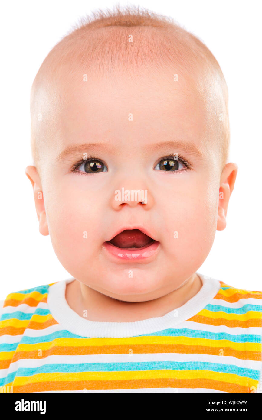 Happy Little Baby isolated on white background Stock Photo - Alamy