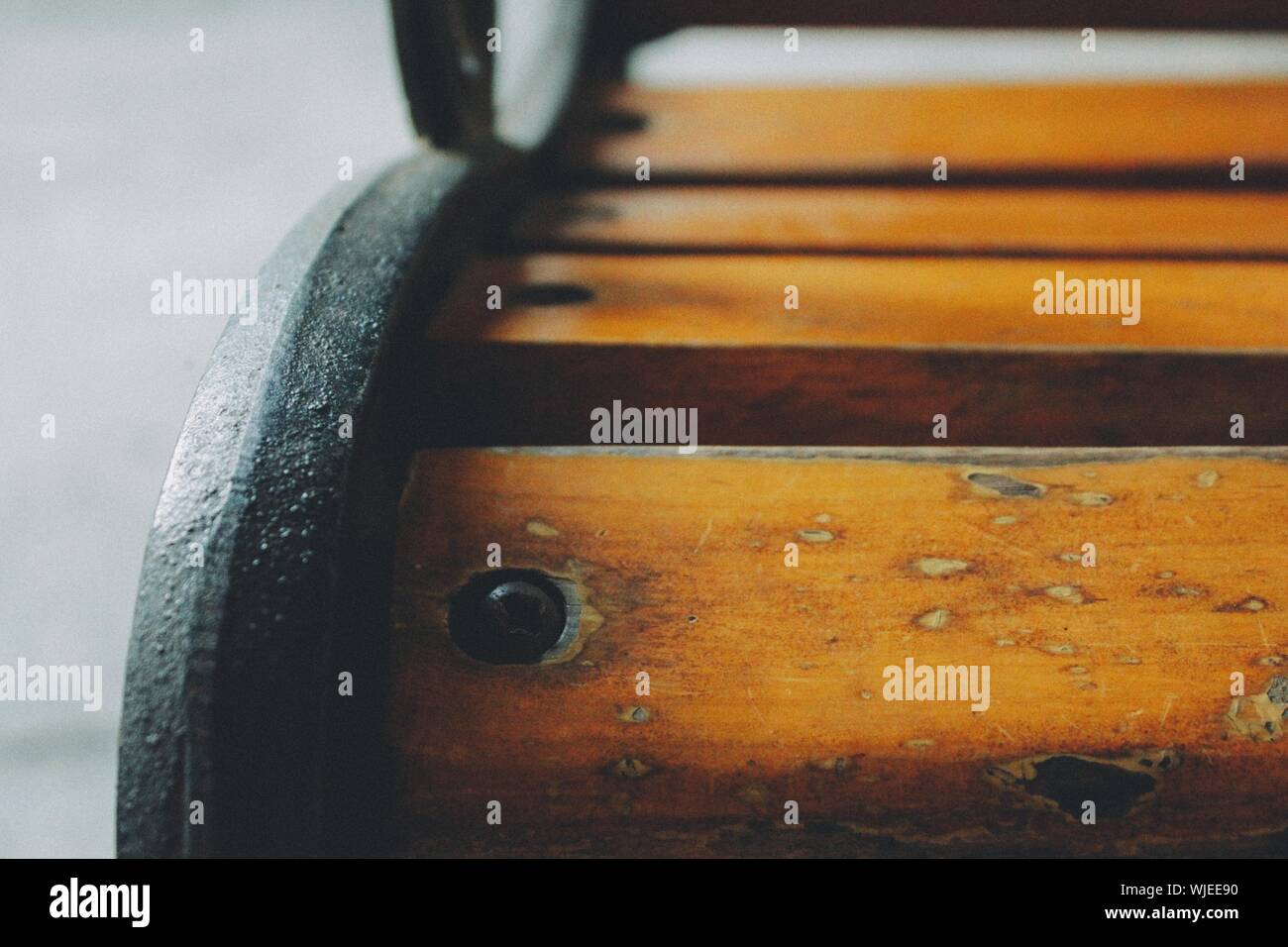 Close-up Of Bench Stock Photo - Alamy