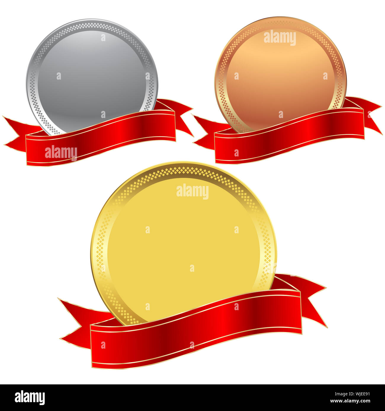 Silver and bronze seal with a red ribbon hi-res stock photography and ...