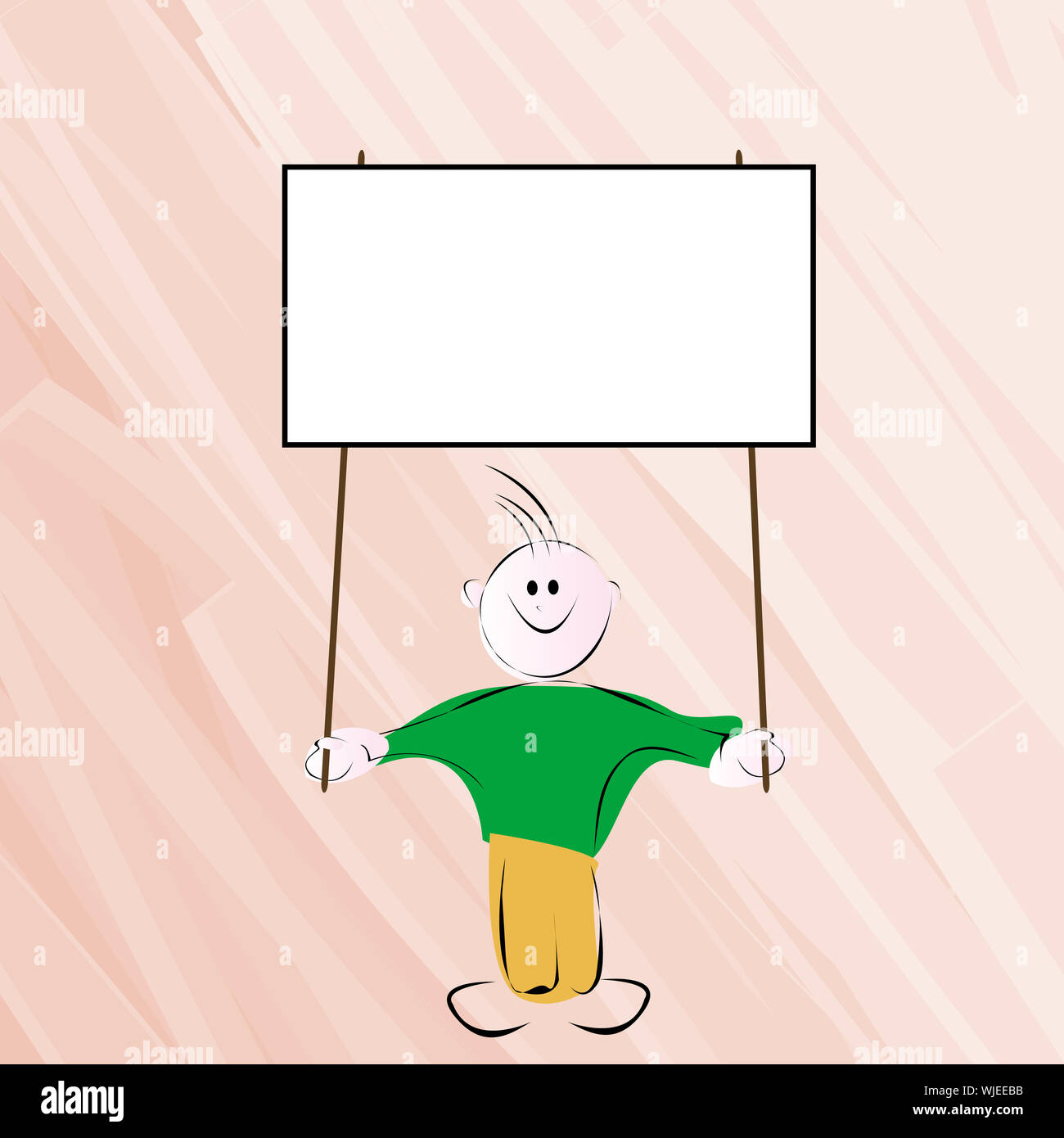Cartoon children holding empty banner hi-res stock photography and ...