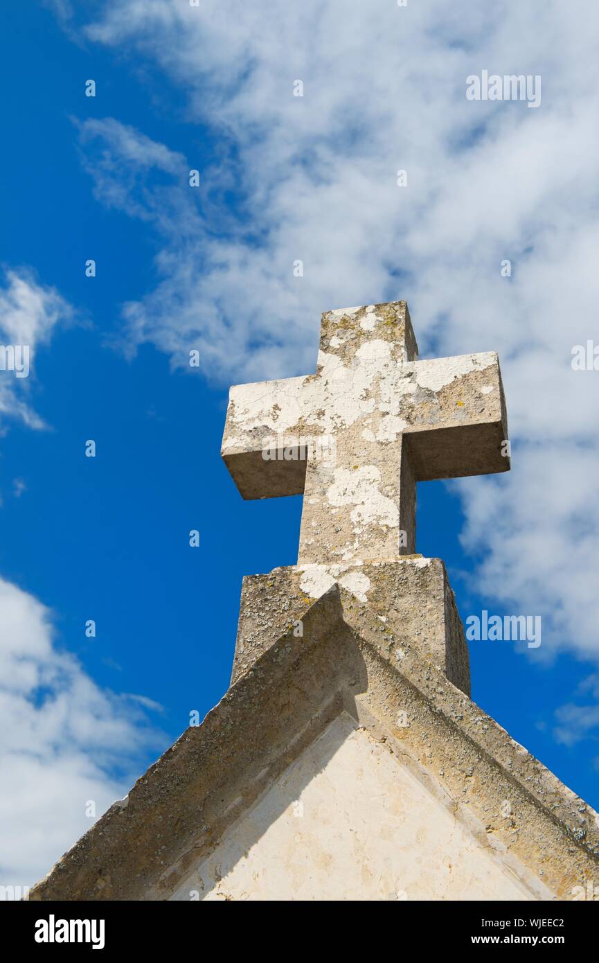 stone cross with moss on old church Stock Photo - Alamy