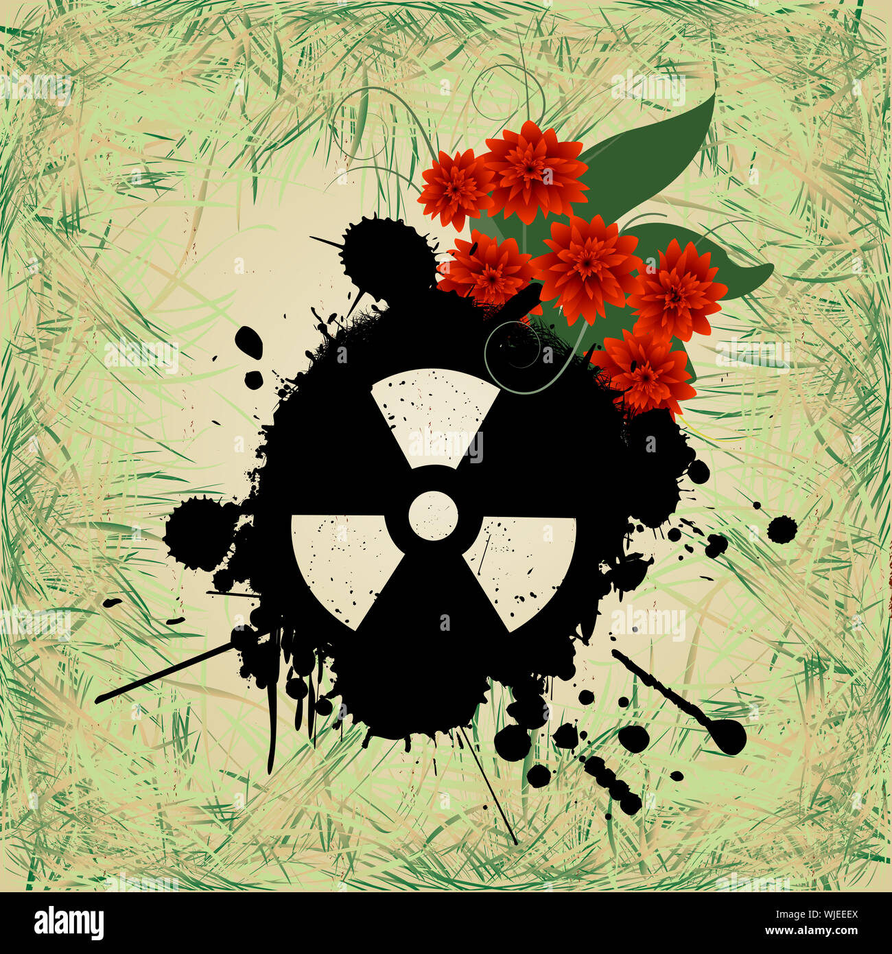 Abstract grunge background with nuclear hazzard sign Stock Photo - Alamy