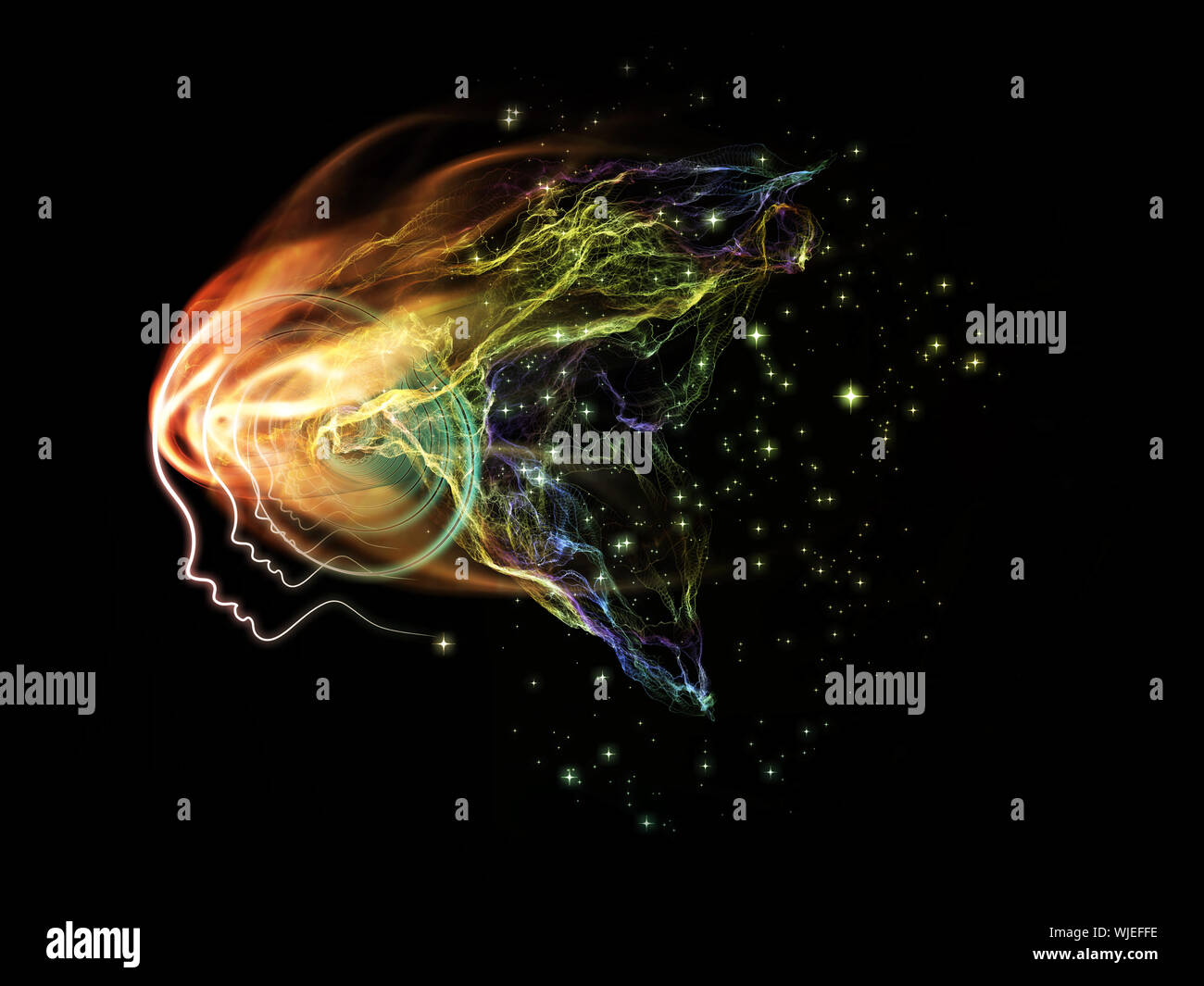 Light Soul series. Design made of child line profile and lights on the ...