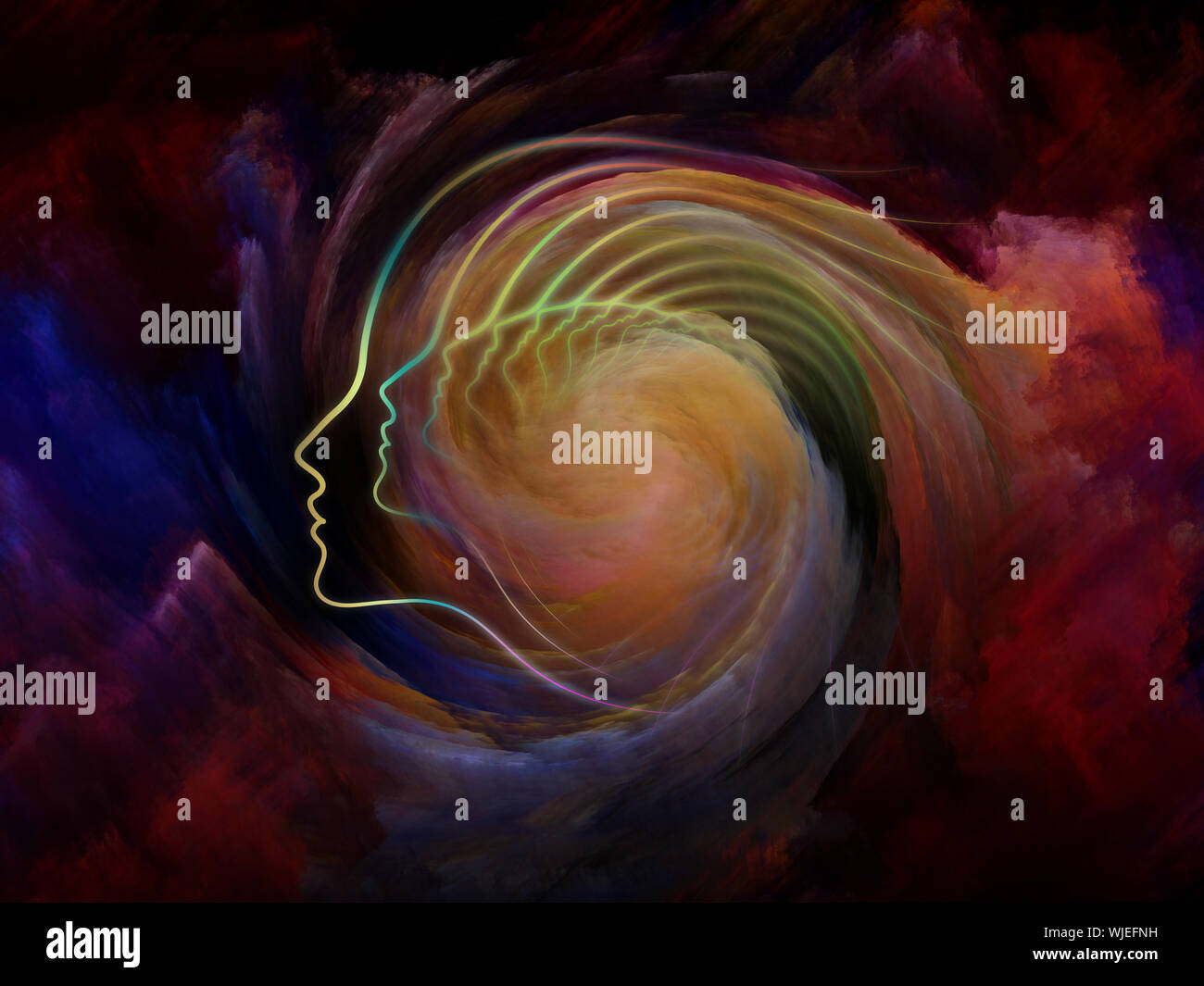 Geometry of the Soul series two. Background design of human profile and ...