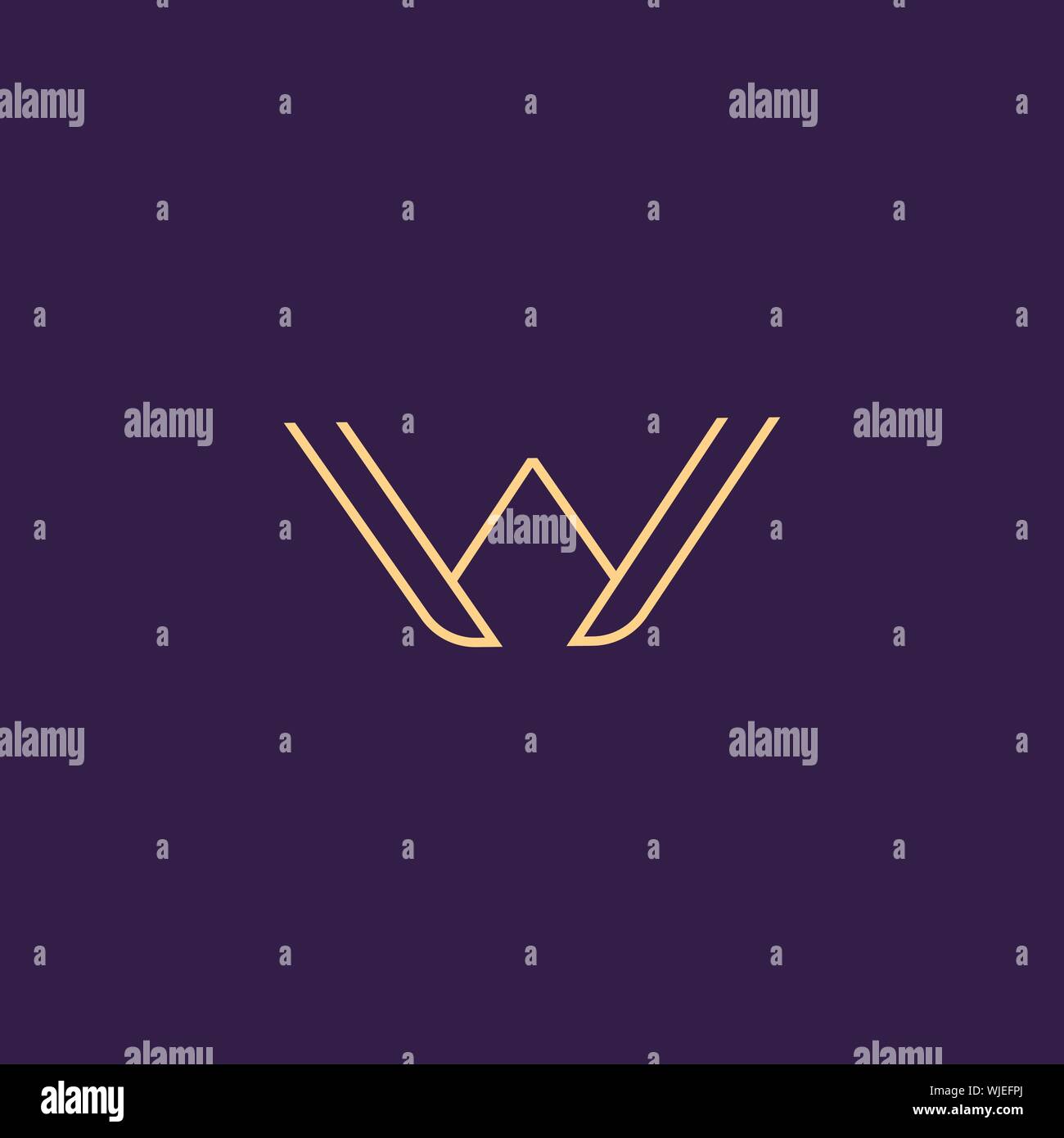 Creative Innovative Initial Letter logo WW W. Minimal luxury Monogram ...