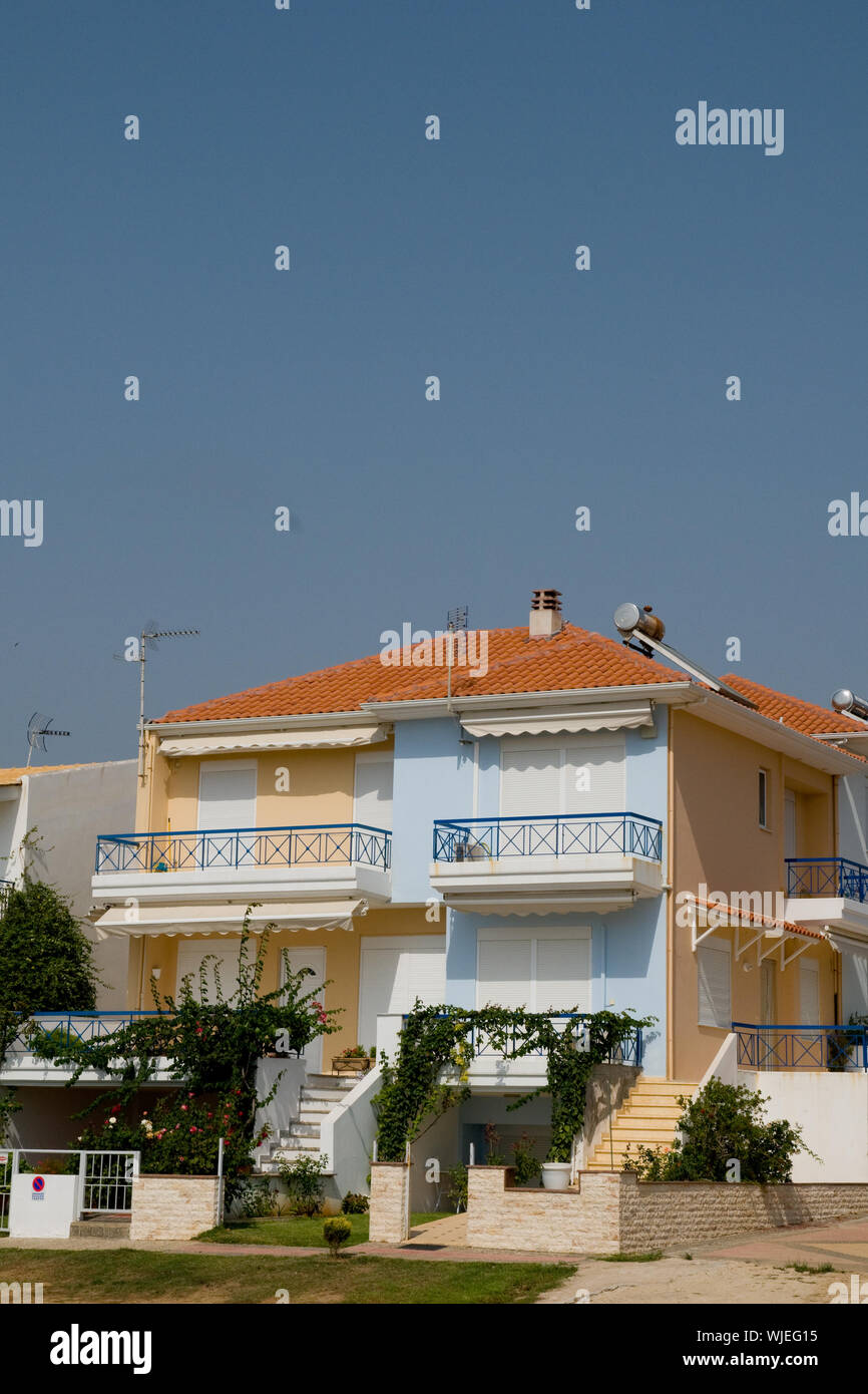 Greek colorful residence Stock Photo - Alamy