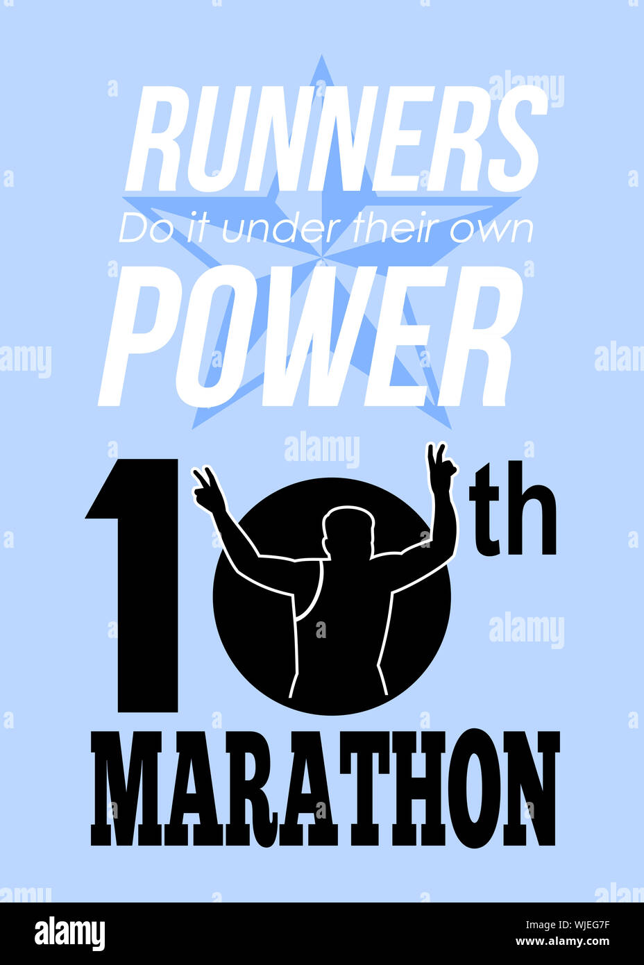 Poster greeting card illustration showing a silhouette of Marathon ...