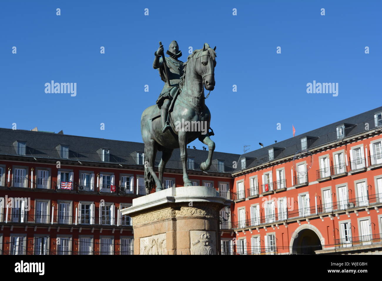 Plaza Mayor -A major public place in the city of Madrid in Spain Stock ...