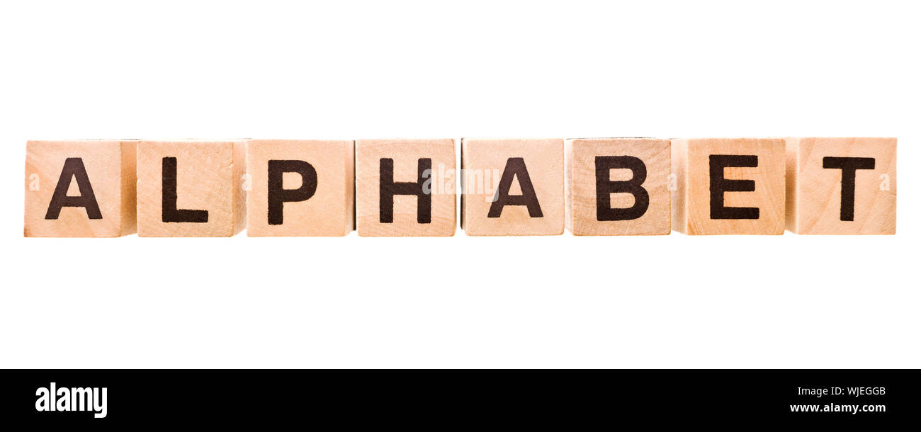 The Word Alphabet wrote of Play Blocks Stock Photo - Alamy