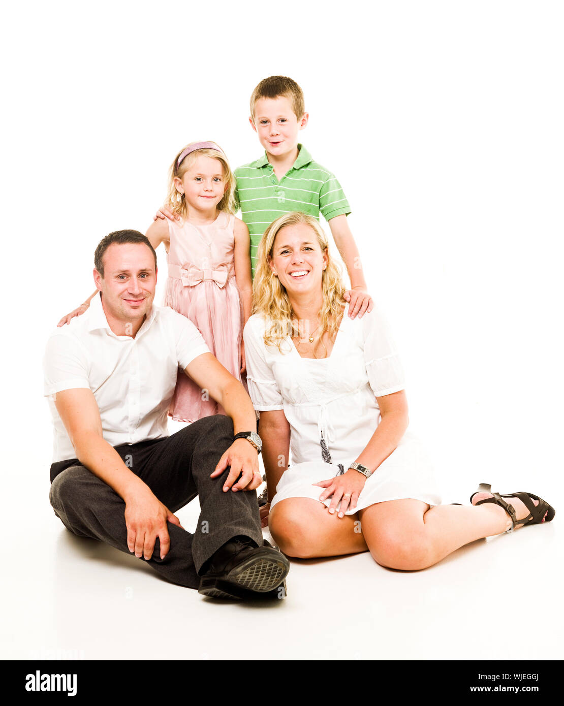 Family isolated on white background Stock Photo - Alamy