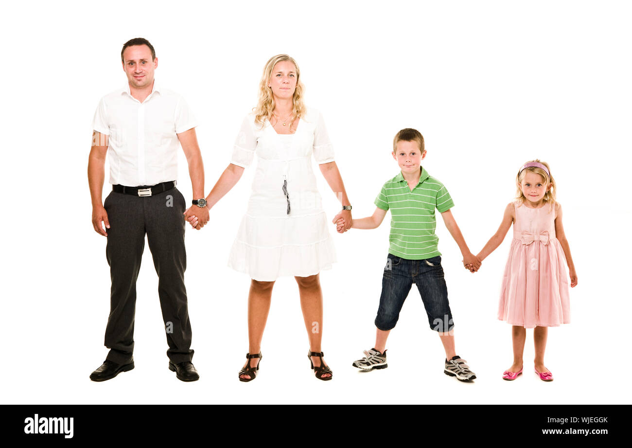 Family isolated on white background Stock Photo - Alamy