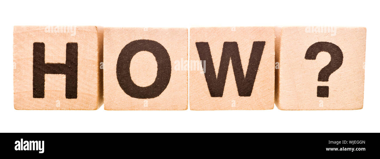 The word How wrote of Play Blocks Stock Photo - Alamy