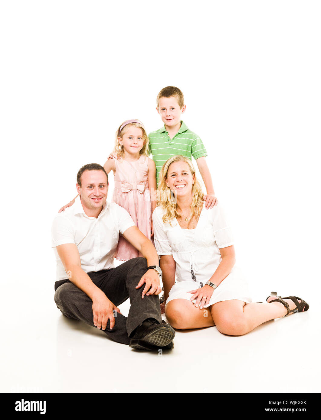 Family isolated on white background Stock Photo - Alamy