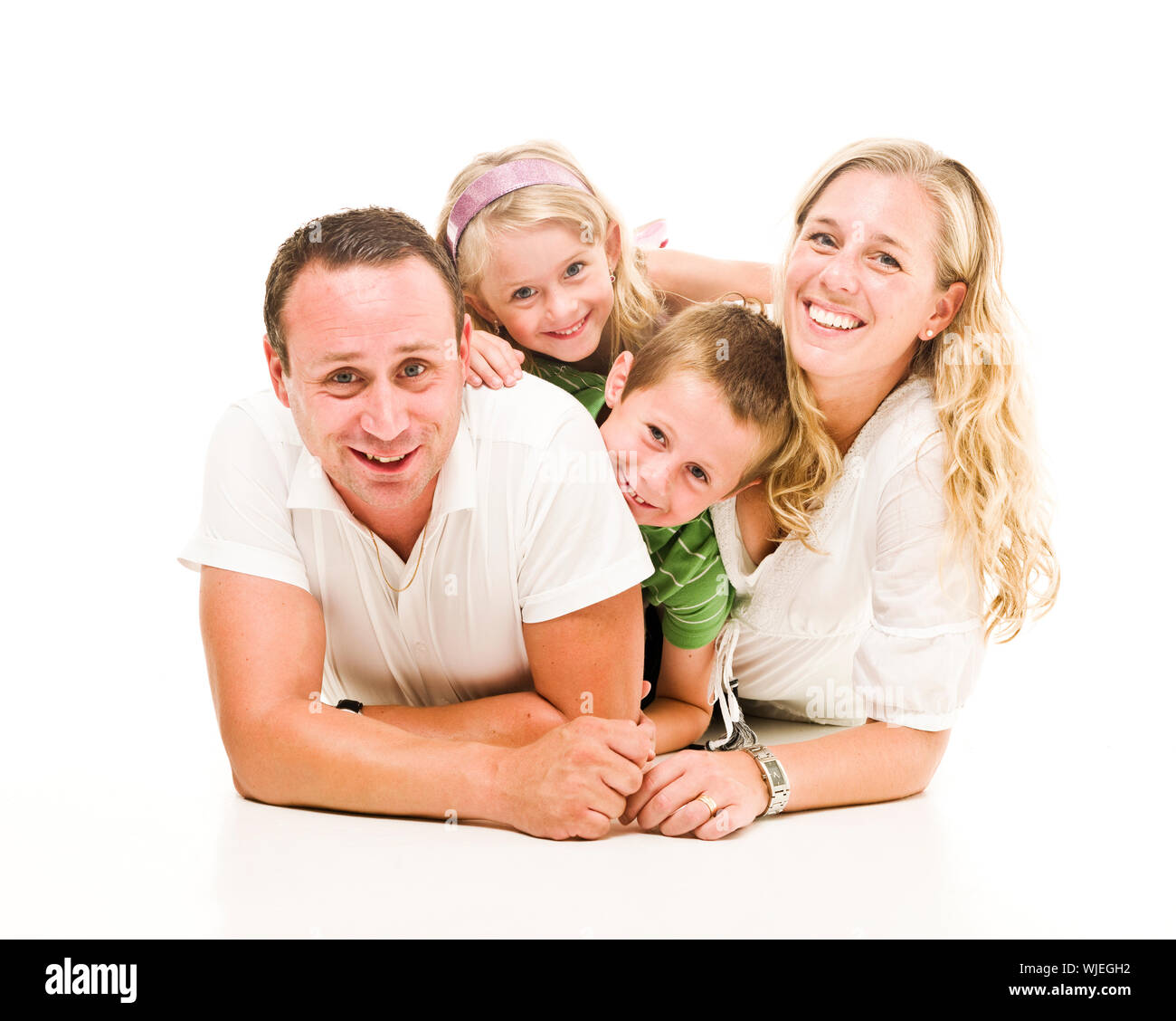 Family isolated on white background Stock Photo - Alamy