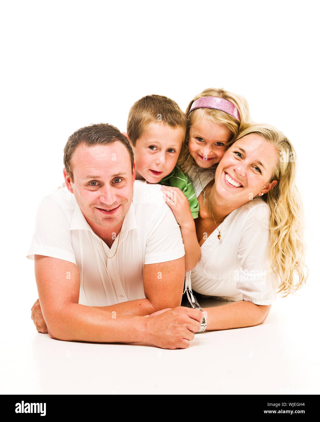 Family isolated on white background Stock Photo - Alamy