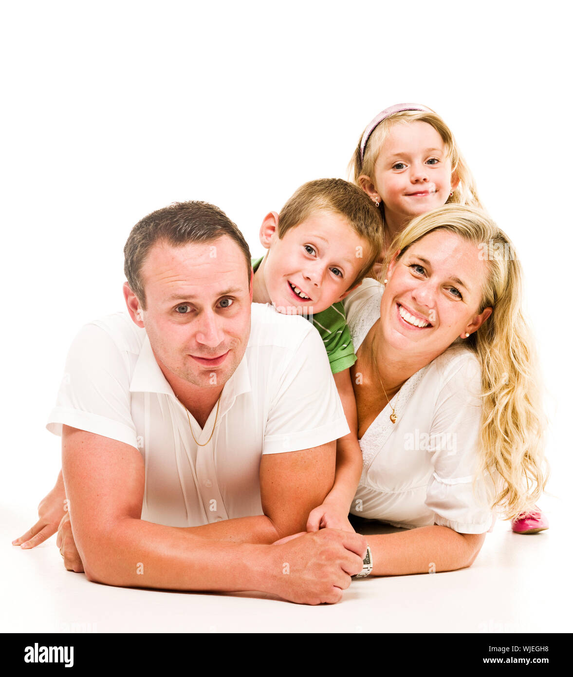 Family isolated on white background Stock Photo - Alamy