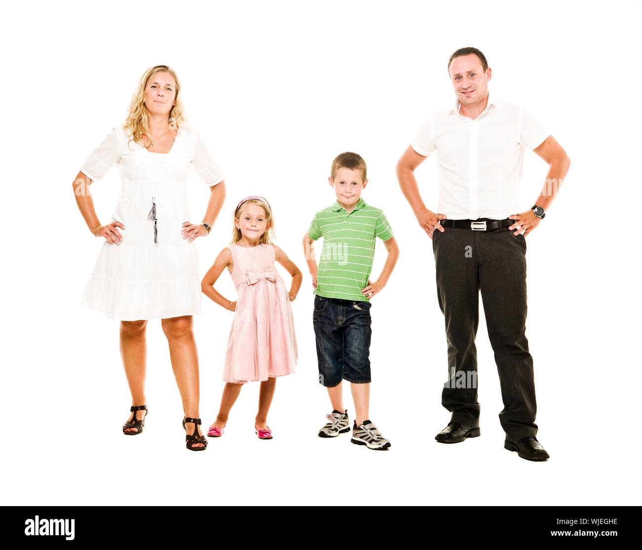 Family isolated on white background Stock Photo - Alamy