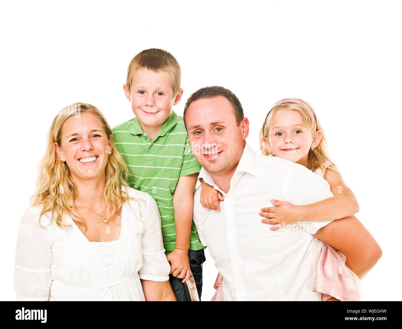 Family isolated on white background Stock Photo - Alamy