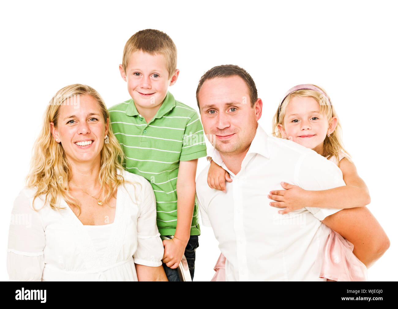 Family isolated on white background Stock Photo - Alamy
