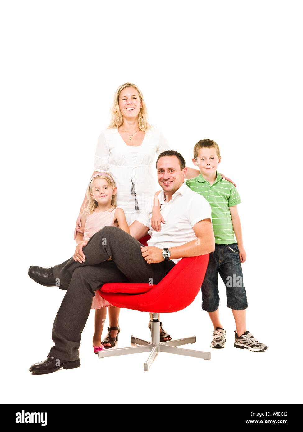 Family isolated on white background Stock Photo - Alamy