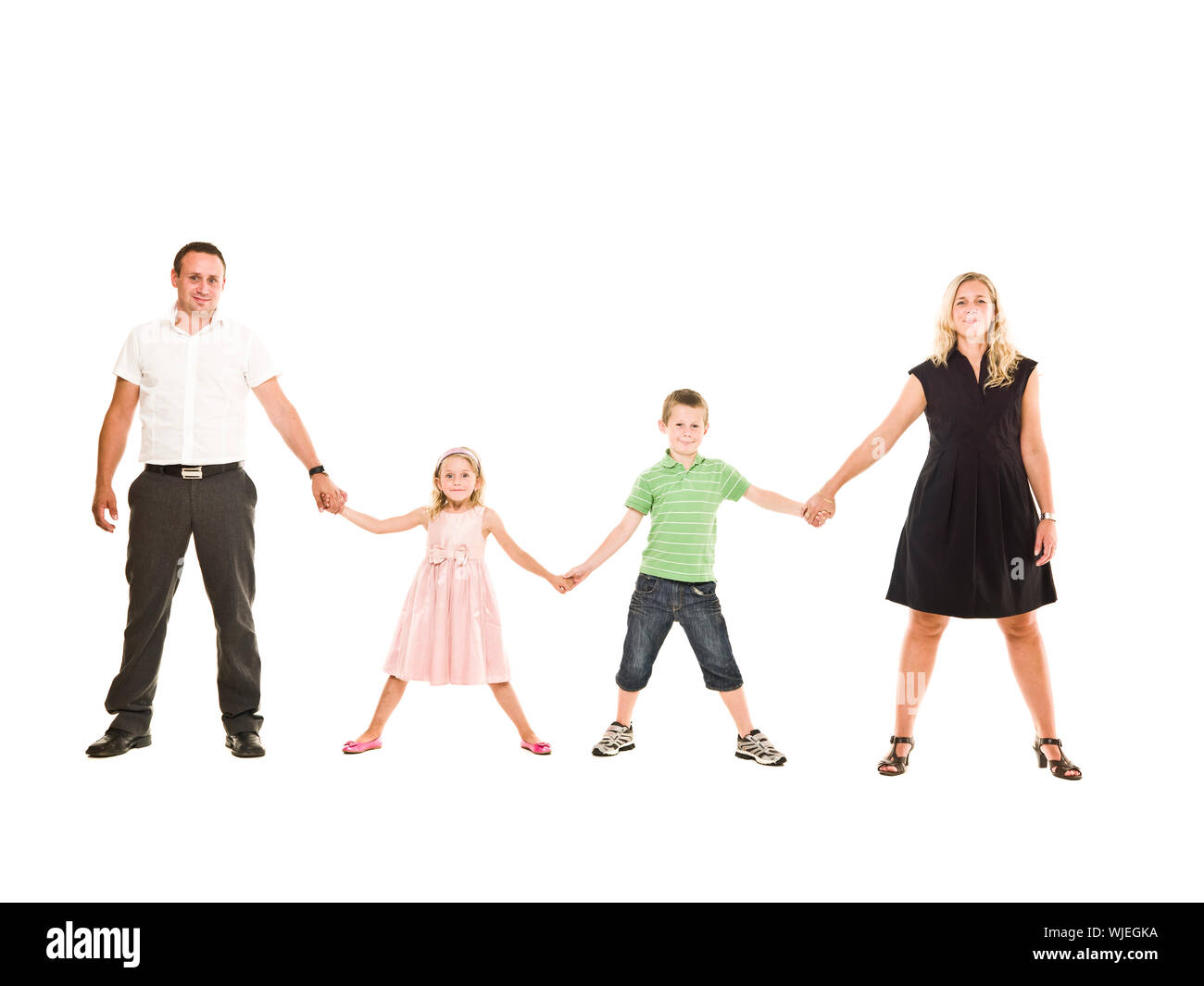 Family isolated on white background Stock Photo - Alamy