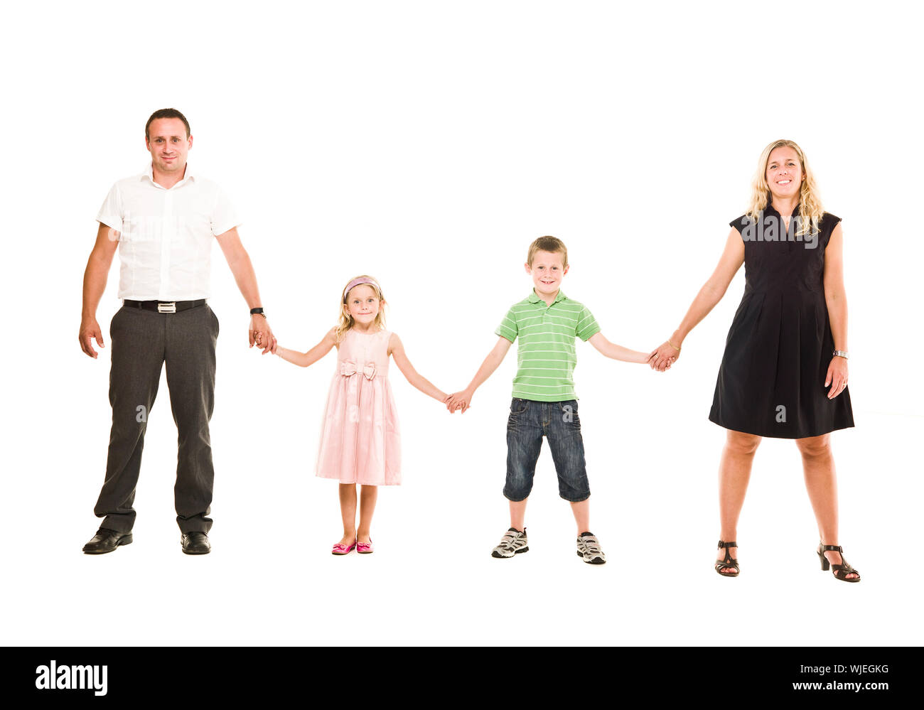 Family isolated on white background Stock Photo - Alamy