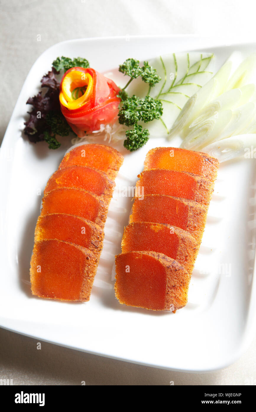 Dried mullet roe hi-res stock photography and images - Alamy