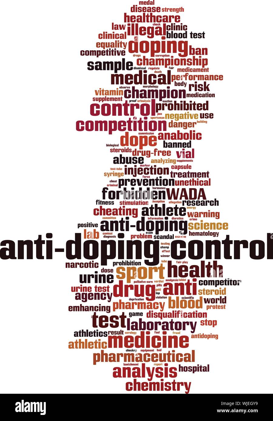 Anti-doping control word cloud concept. Collage made of words about ...