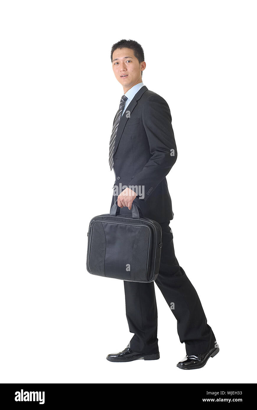 Walking pose of businessman isolated on white background Stock Photo ...