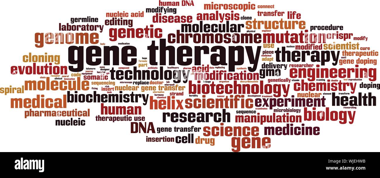 Gene therapy word cloud concept. Collage made of words about gene ...