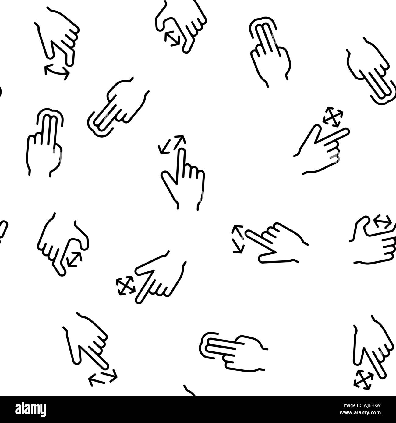 Swipe Gesture Touches Vector Seamless Pattern Stock Vector Image & Art ...