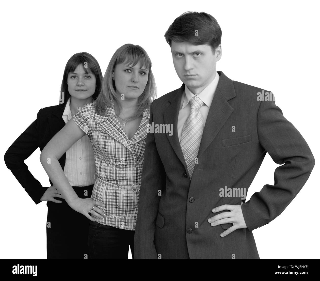 Team of businessmen from three persons Stock Photo - Alamy