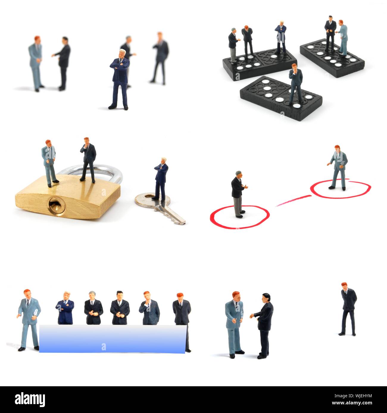 tiny toy business man collection isolated on a white background Stock ...