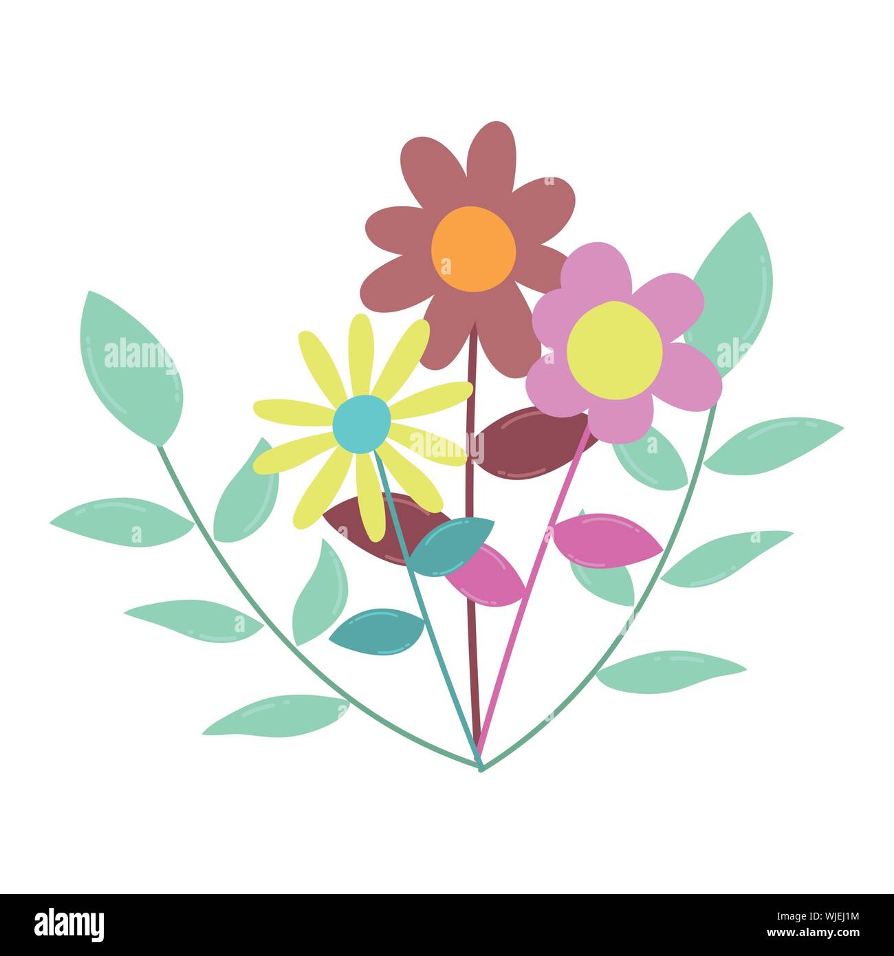 Flowers design, floral nature plant ornament garden decoration and ...
