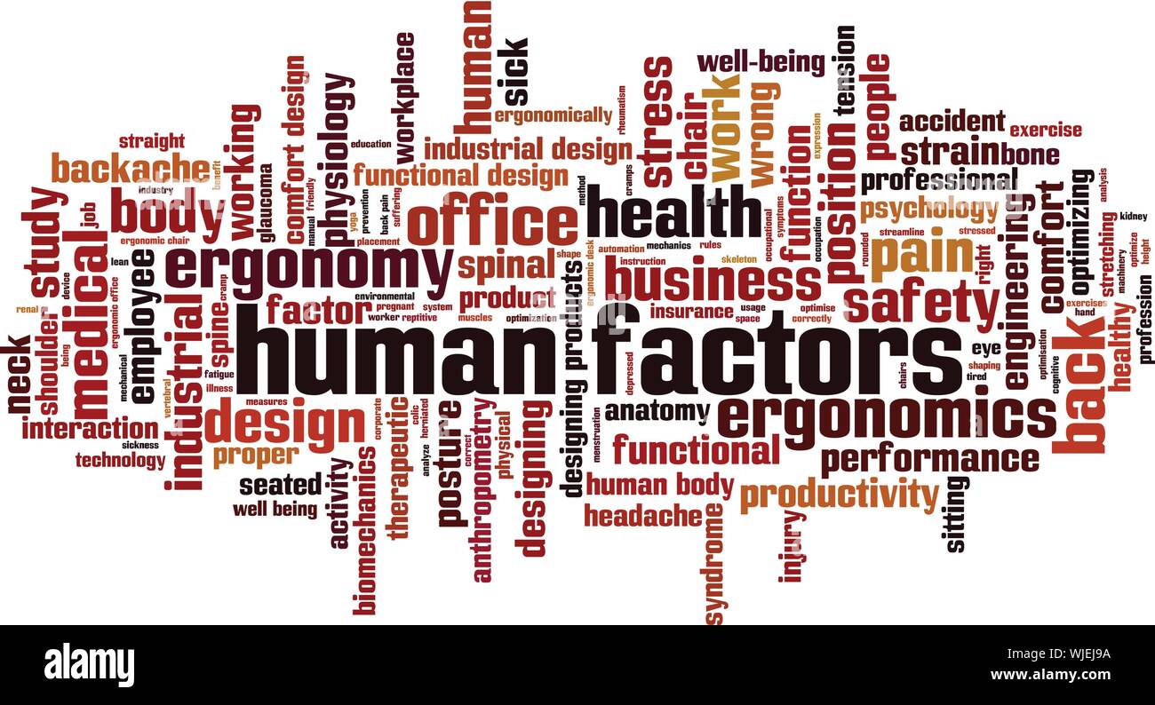 Human factors word cloud concept. Collage made of words about human ...