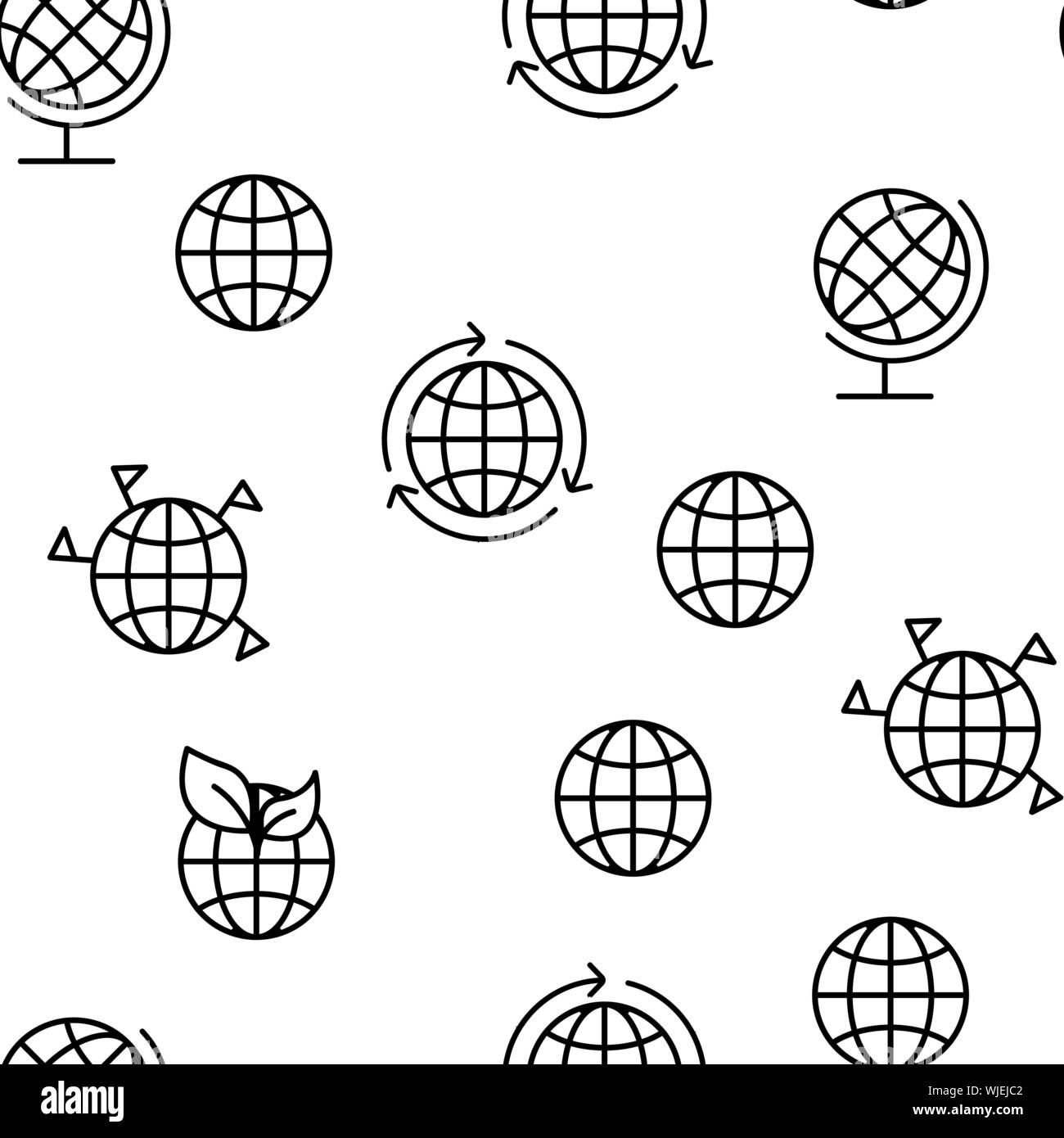 World, Globe, Planet Earth Vector Seamless Pattern Stock Vector Image ...