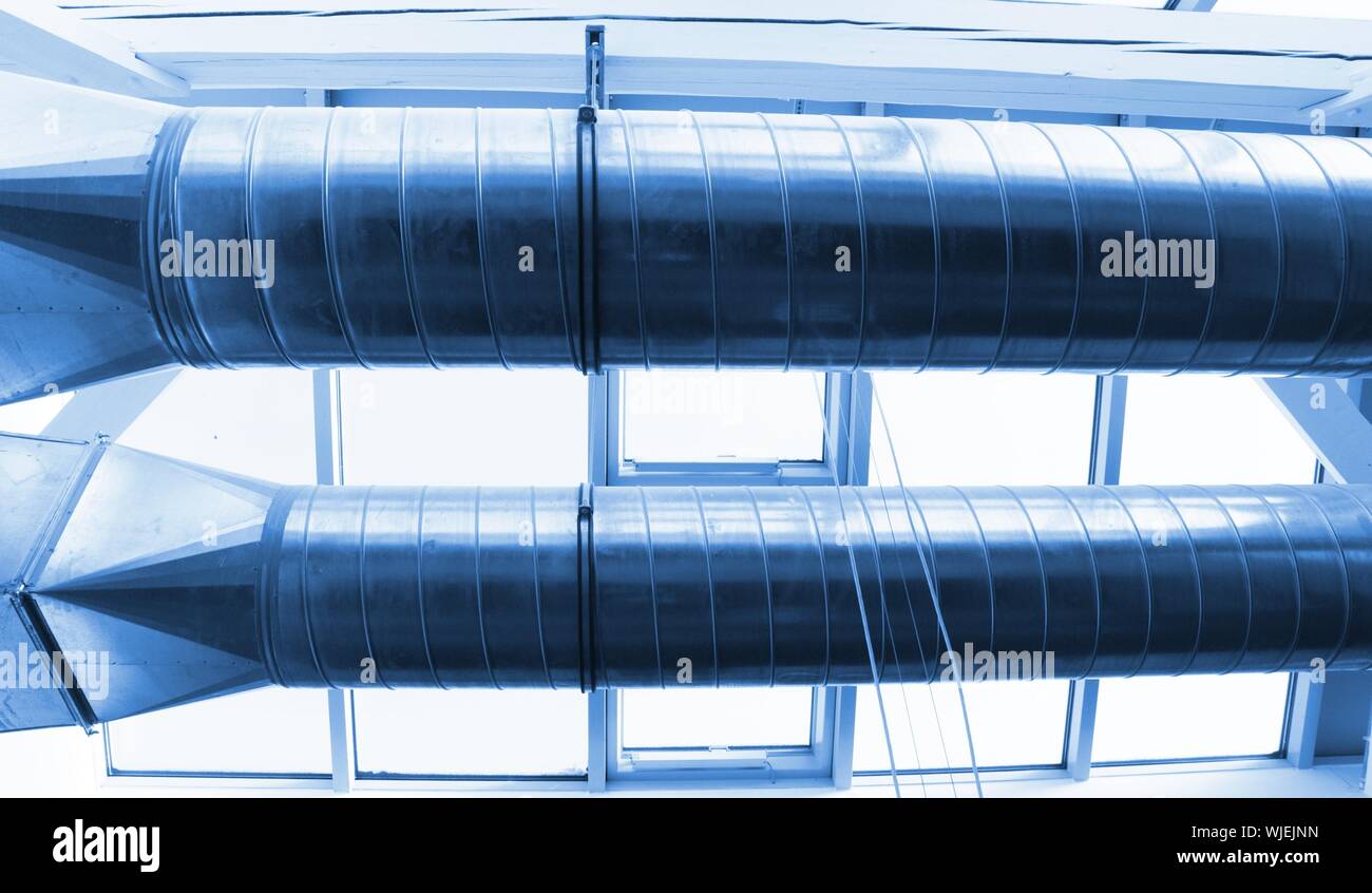 ventilation pipes of an new air condition for a cool home Stock Photo ...