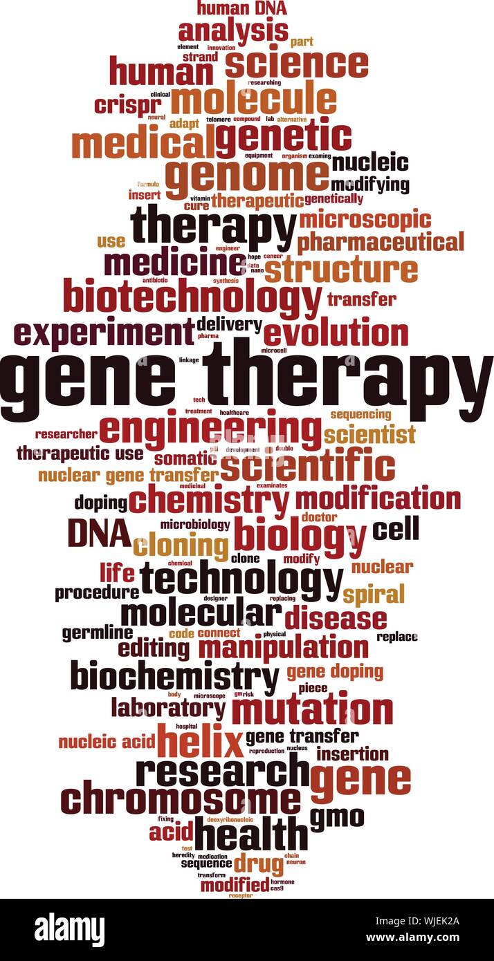 Gene therapy word cloud concept. Collage made of words about gene ...