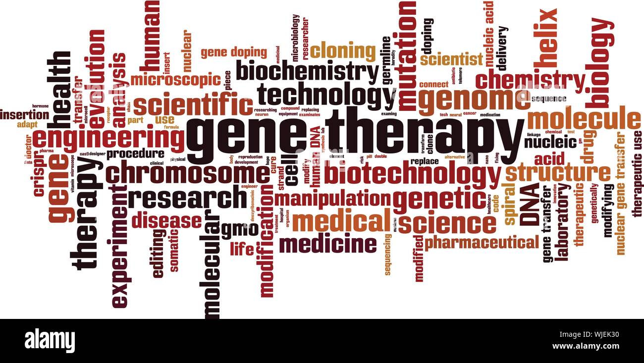 Gene therapy word cloud concept. Collage made of words about gene ...