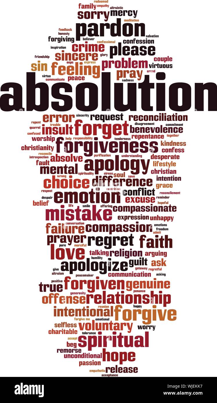 Absolution word cloud concept. Collage made of words about absolution ...