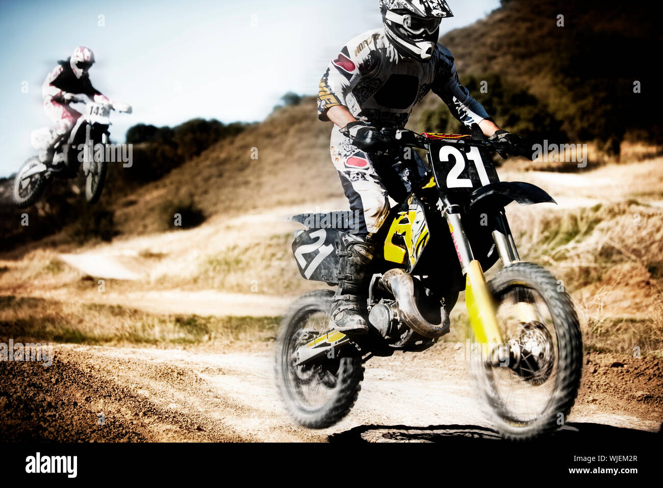 Motor cross racers Stock Photo - Alamy