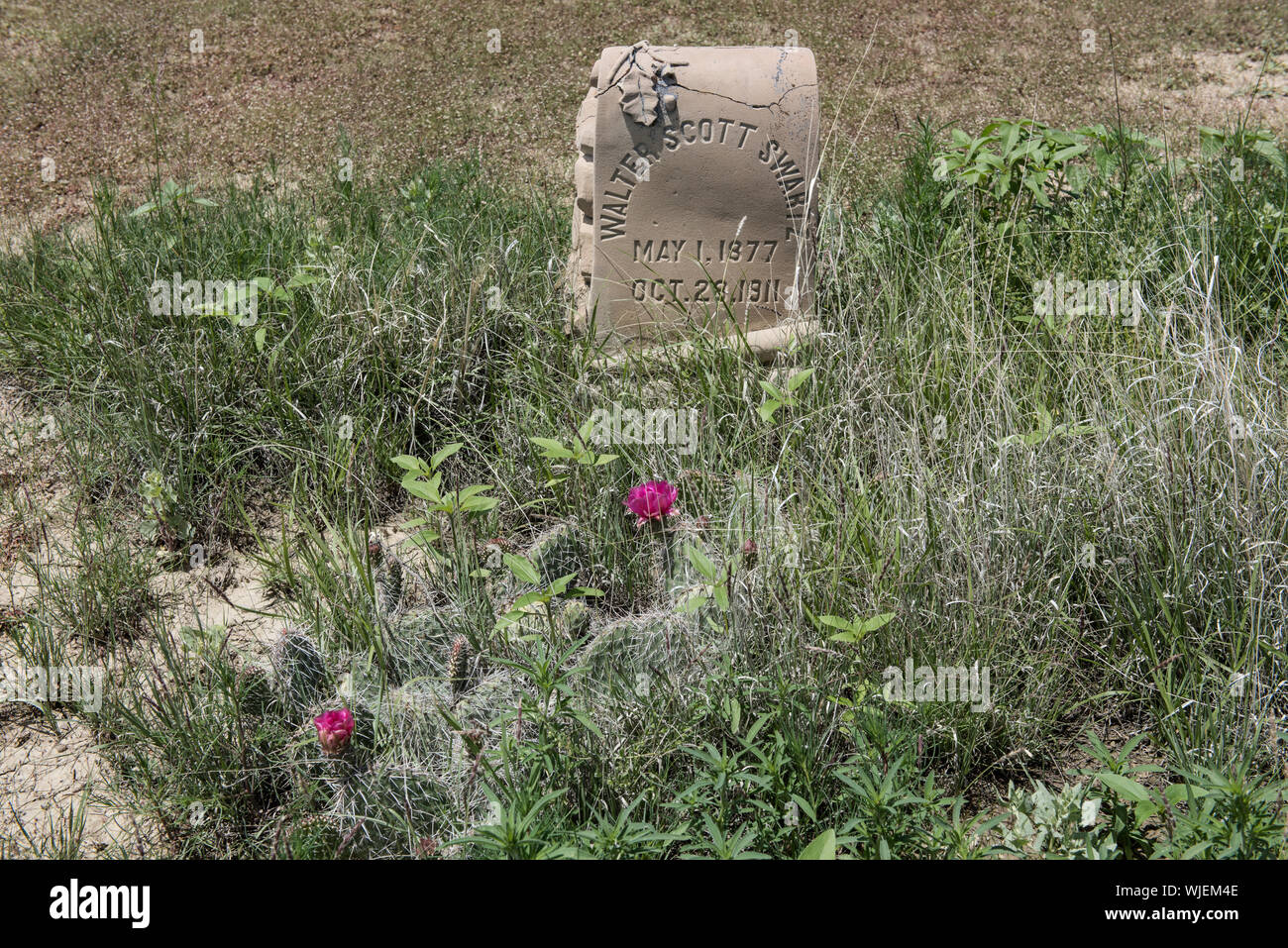 Headstone at Chico Cemetery, a windswept country graveyard near ...