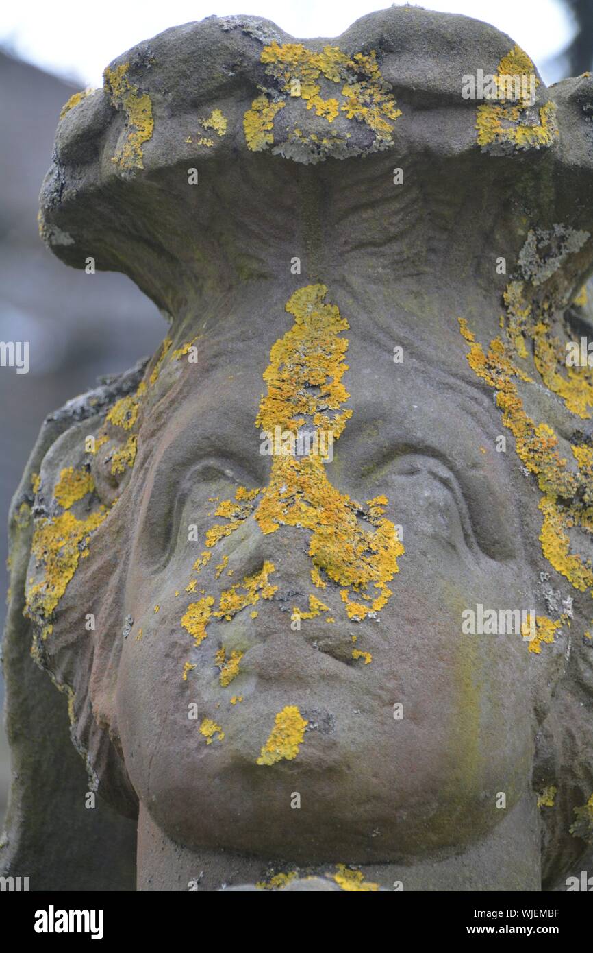 Moss on stone statue hi-res stock photography and images - Alamy