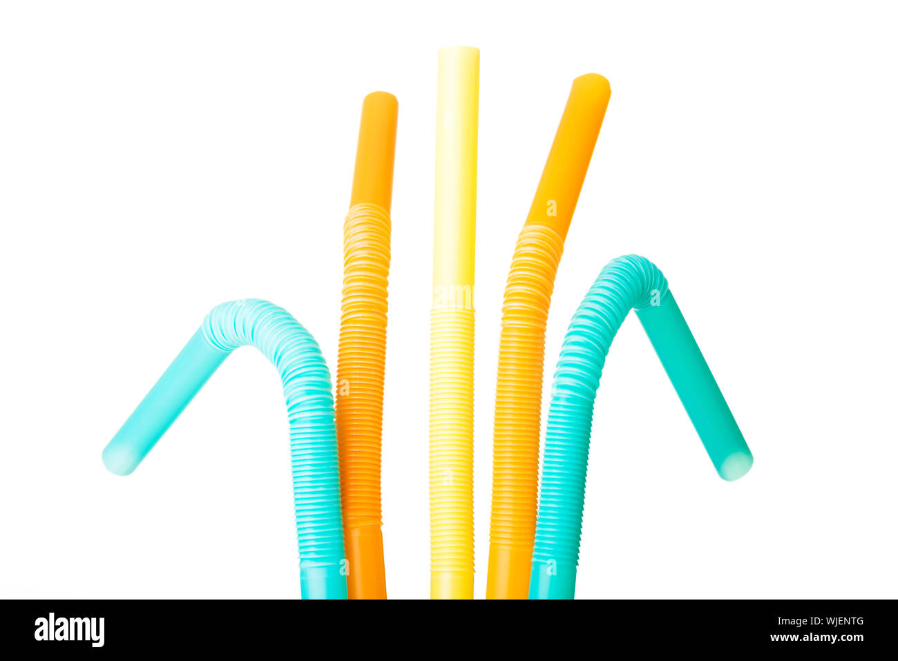 Colorful straws. Vertical view. Isolated on white Stock Photo - Alamy