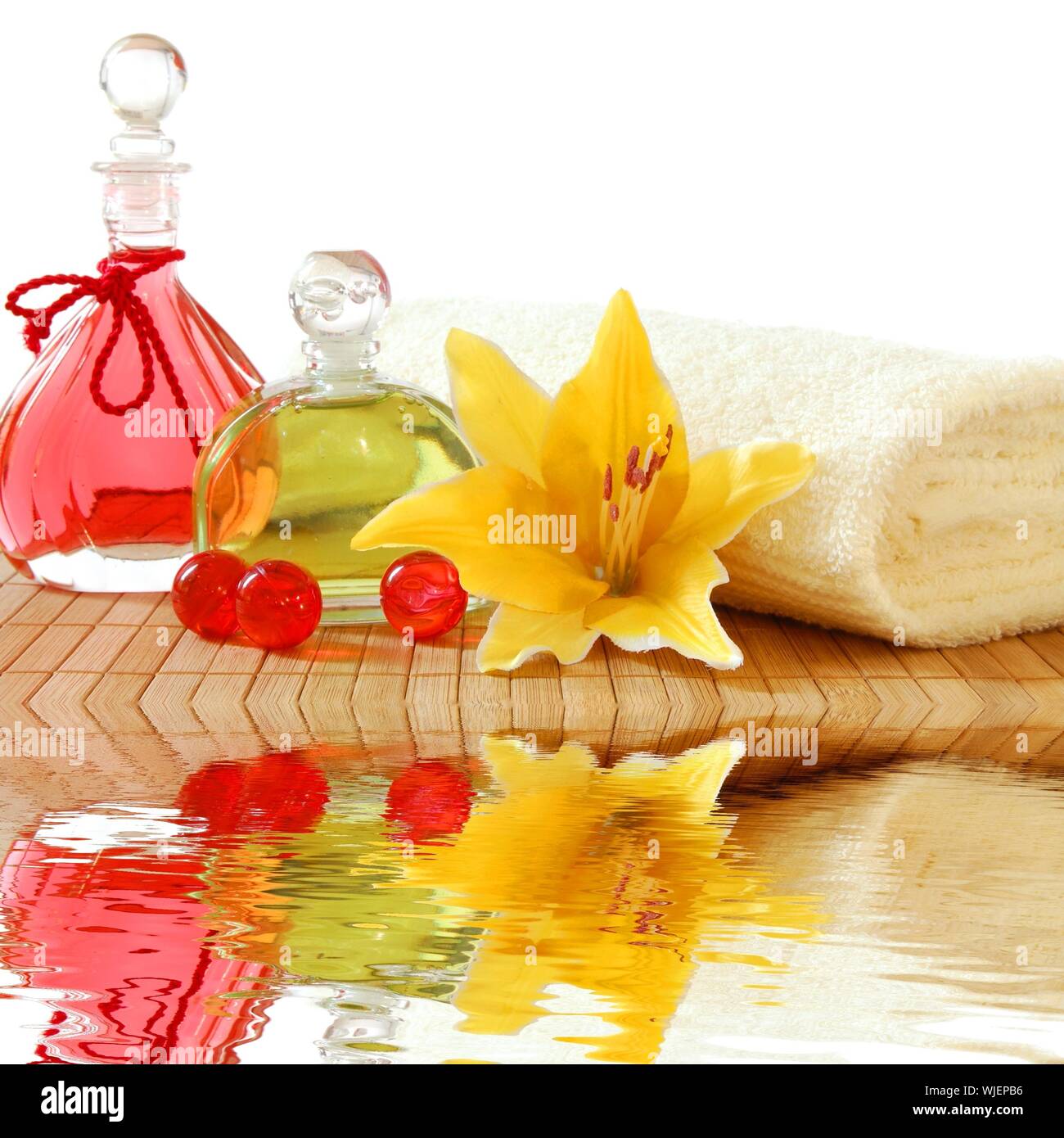 spa still life and water reflection showing wellness concept Stock ...